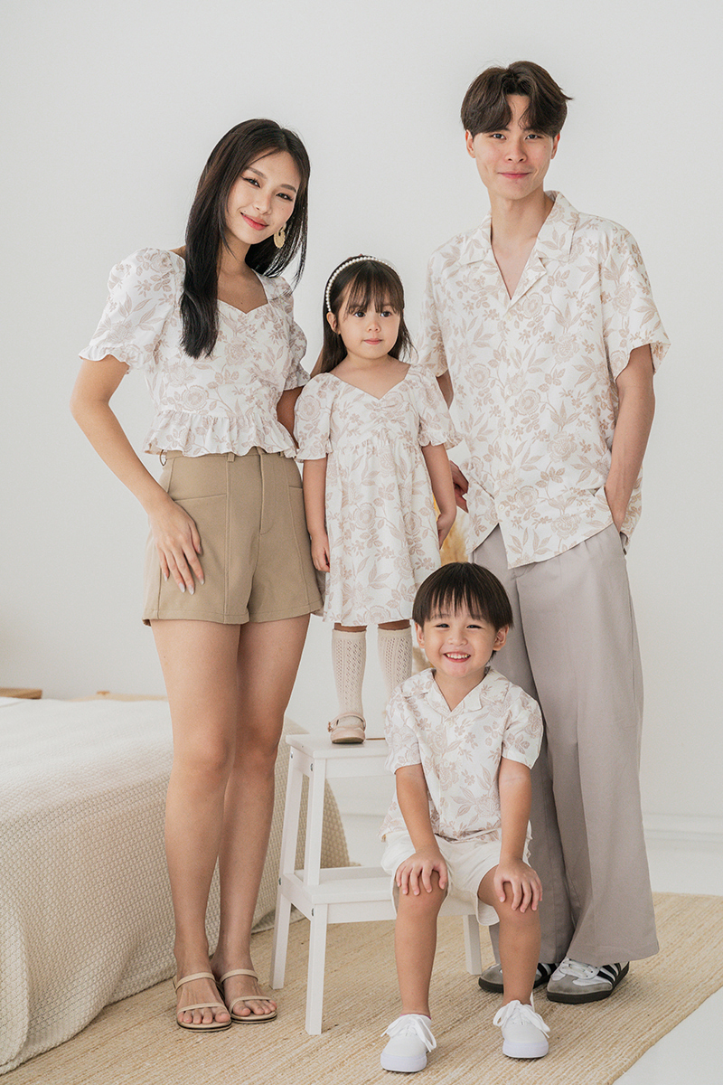 Kids Jay Collar Shirt (Sand Botanical) | Dear Lyla