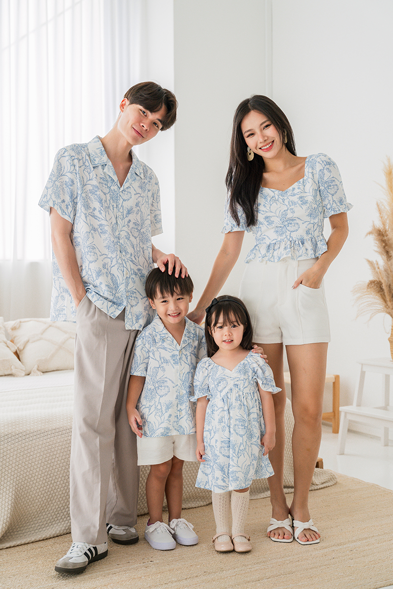 *RESTOCKED* Kids Jay Collar Shirt (Columbia Blue Batik) | Dear Lyla