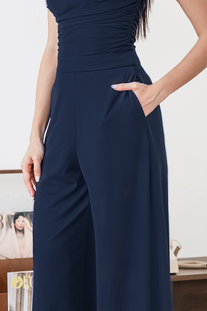 Drea Mesh Wide Leg Palazzo Pants - Regular (Navy) | Dear Lyla