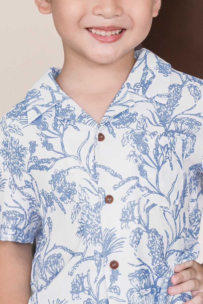 Kids Jay Collar Shirt (Blue Batik) | Dear Lyla